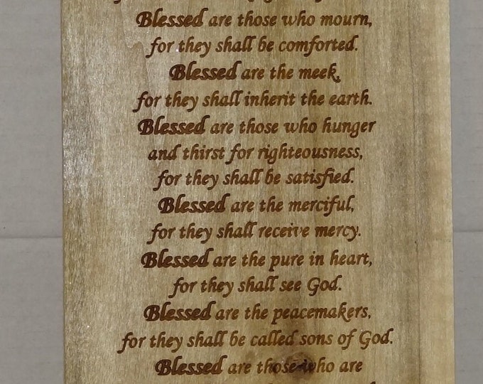 Beatitudes, Bible Verses, Wood Engraving. Religious Wall Art - Etsy