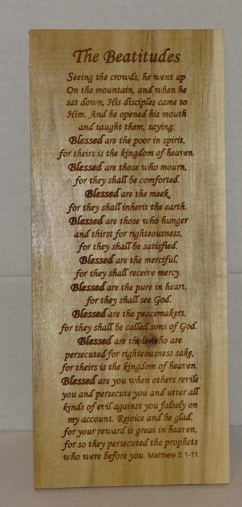 Beatitudes, Bible Verses, Wood Engraving. Religious Wall Art - Etsy