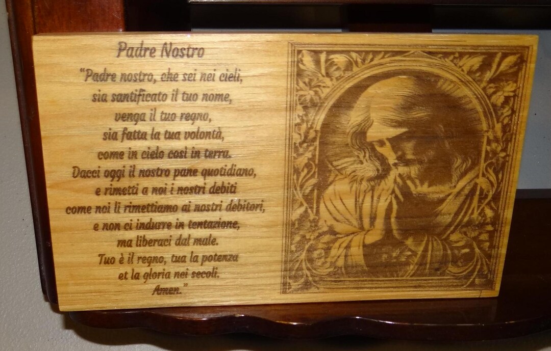 The Lord's Prayer in Italian Laser-engraved - Etsy