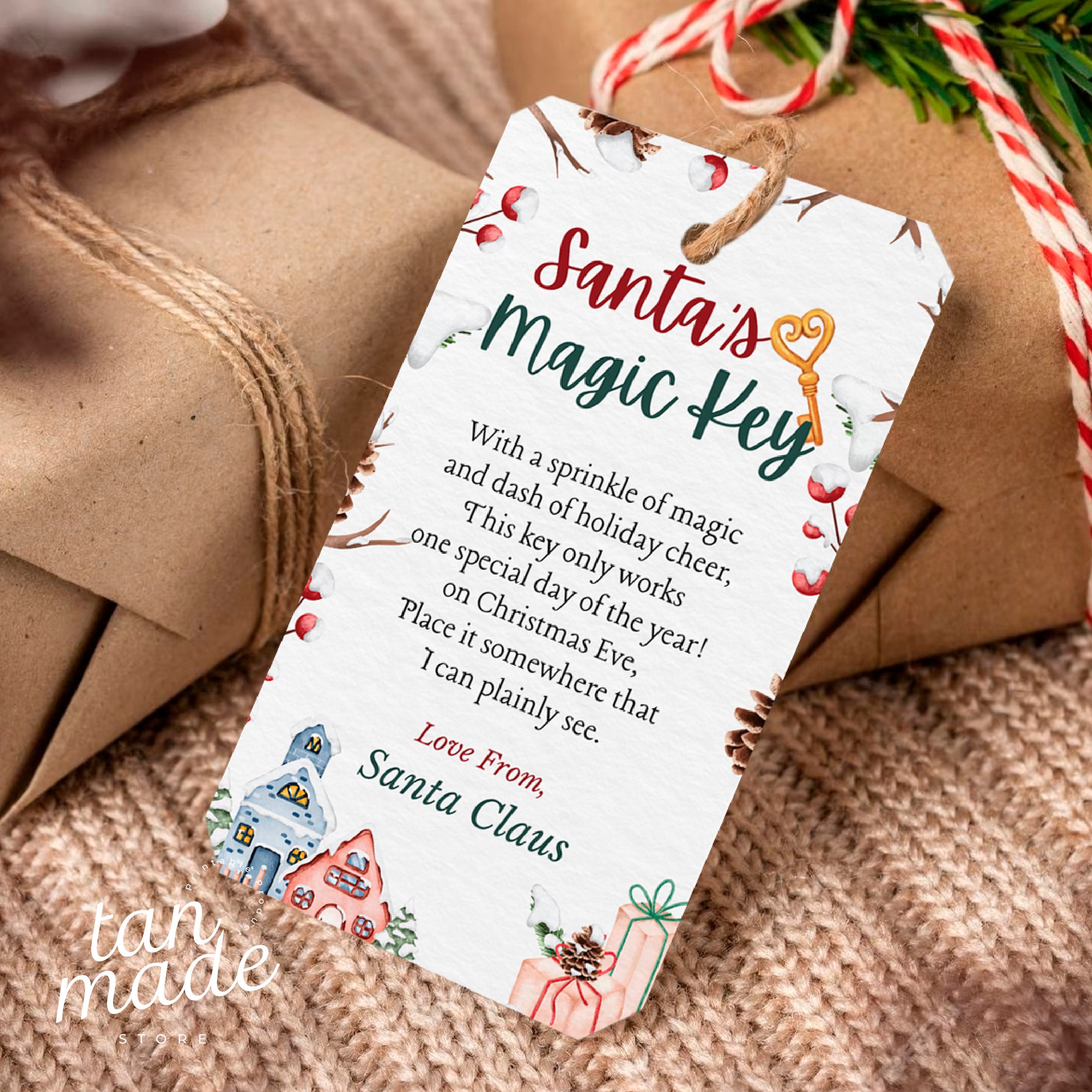 Editable Santa's Magic Key Christmas Gift Tags, Santas Magic Key ...
