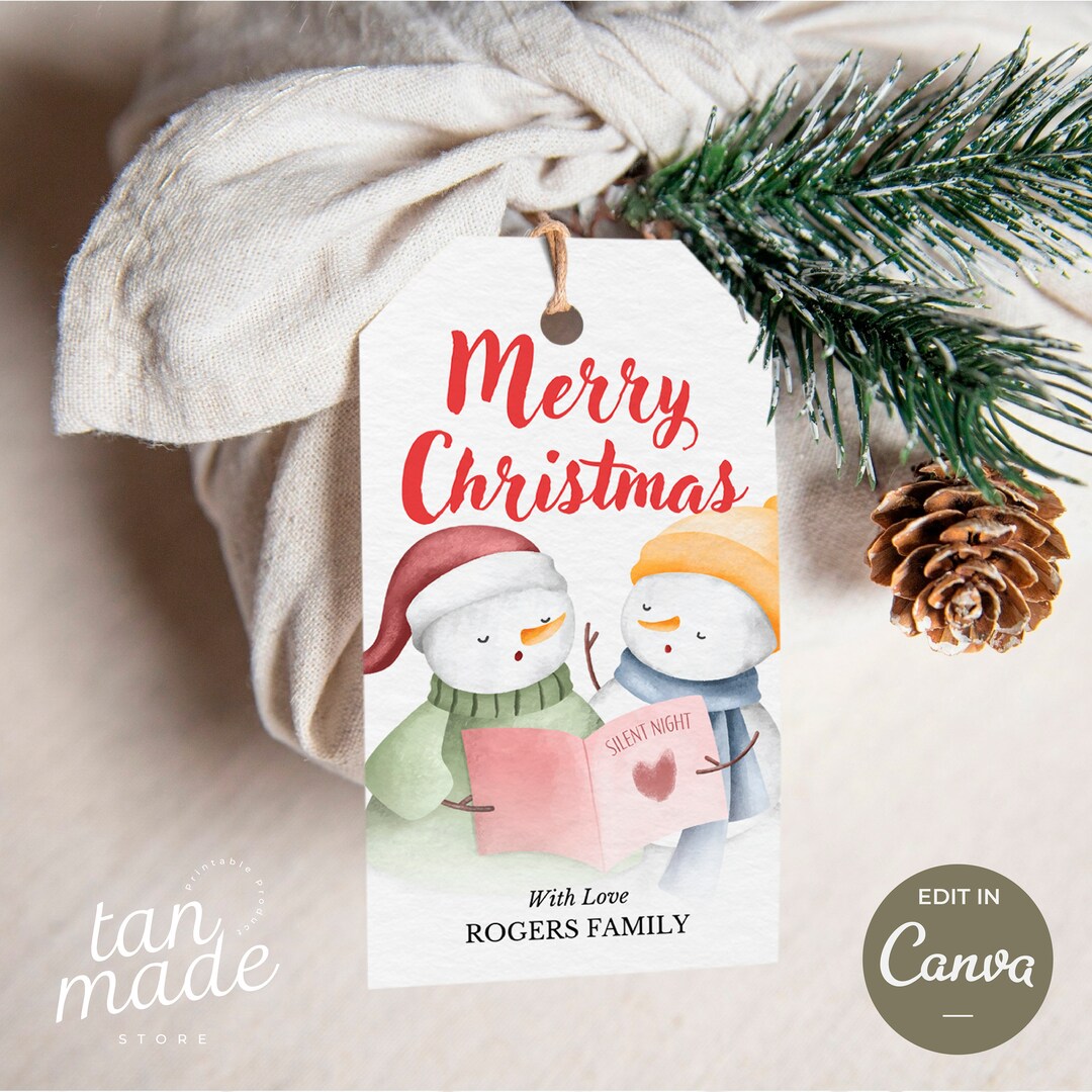 Editable Snowman Gift Tags, Personalized Snowman Tags for Kids ...