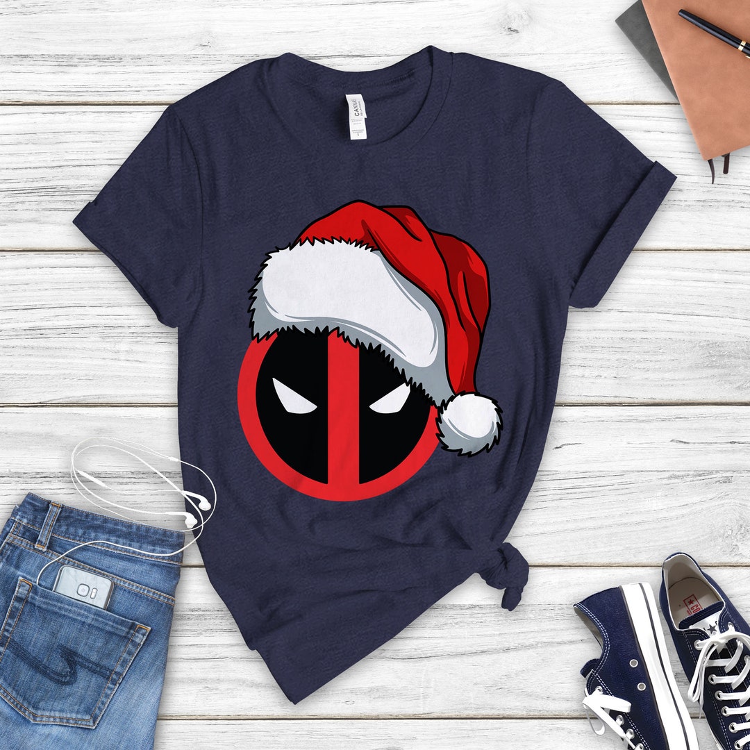 Deadpool Santa Hat Funny Christmas Shirt Marvel Movie - Etsy