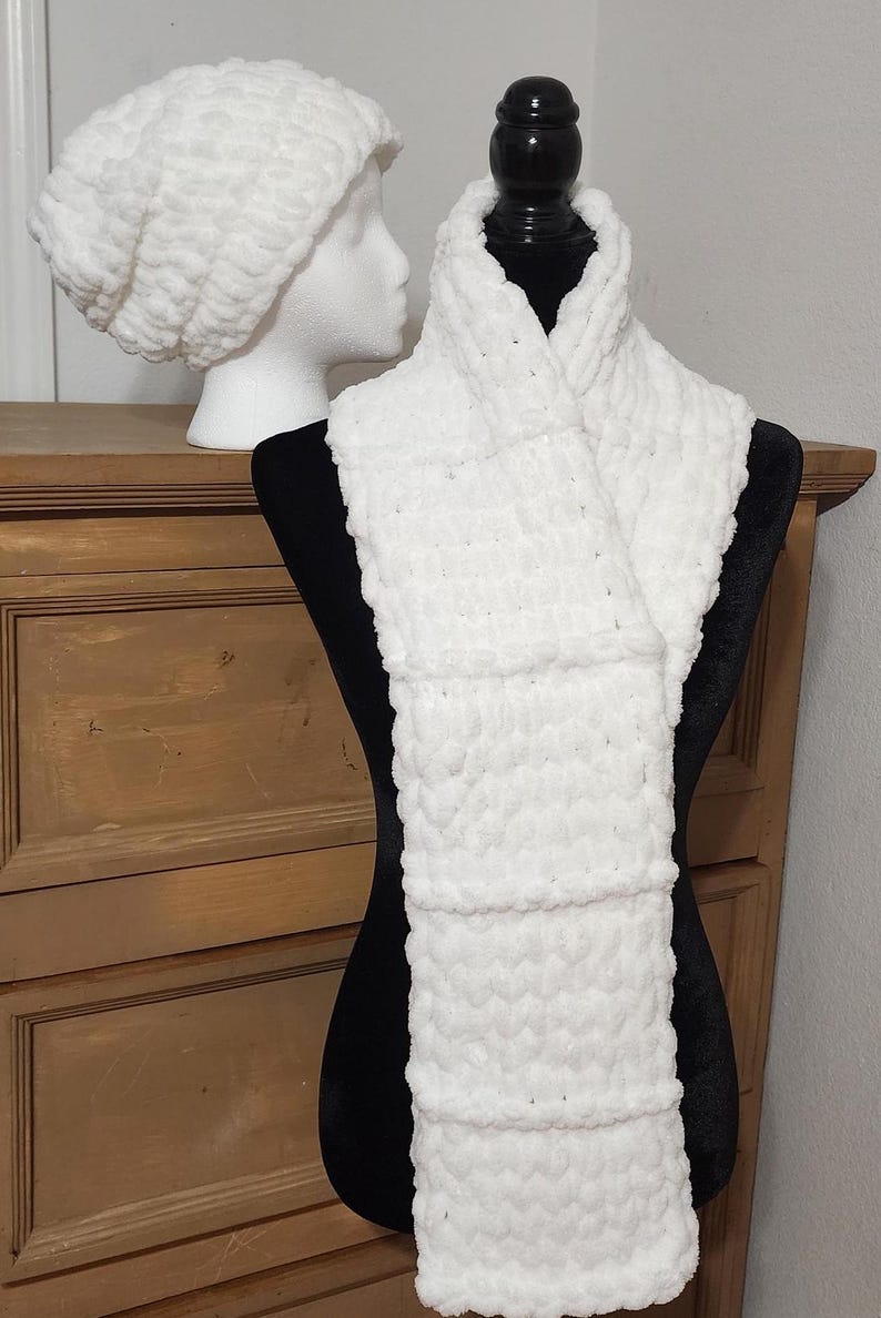 Handknitted Scarf and Hat Set - Etsy