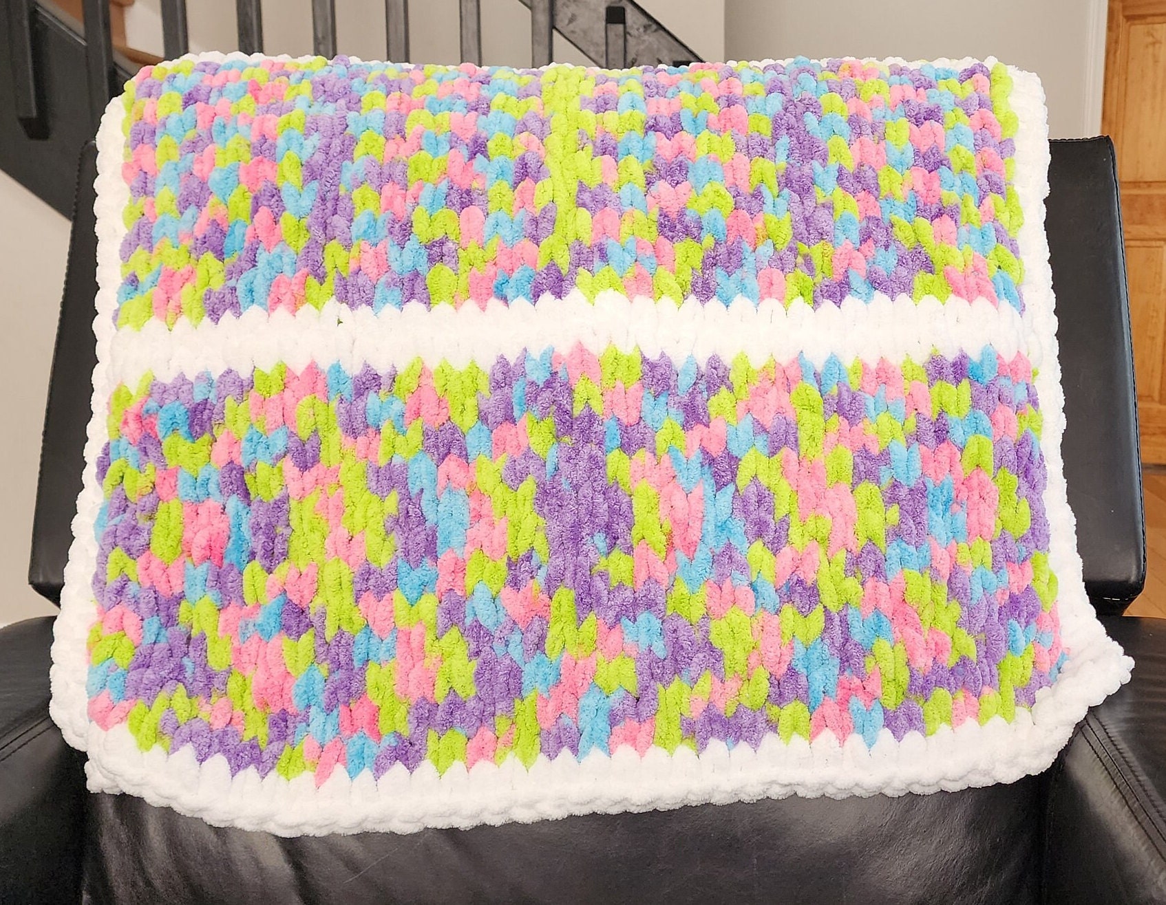 Handknitted Finger Loop Blanket, Baby - Etsy