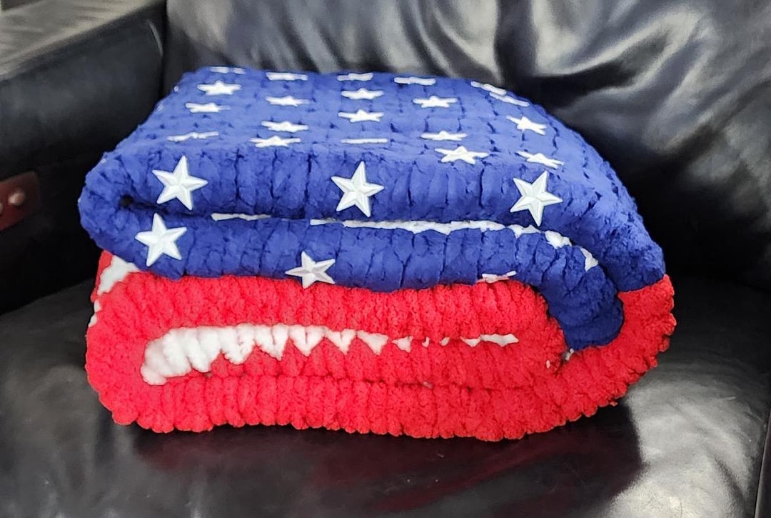 American Flag, Finger Knit, Crochet - Etsy