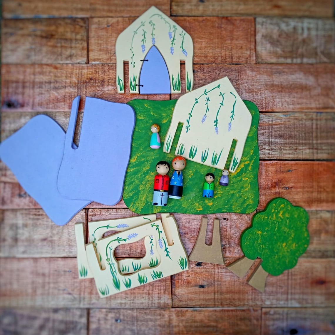 Built-in Fun for Peg Dolls With Our Wooden Family House! Imagine, Build ...