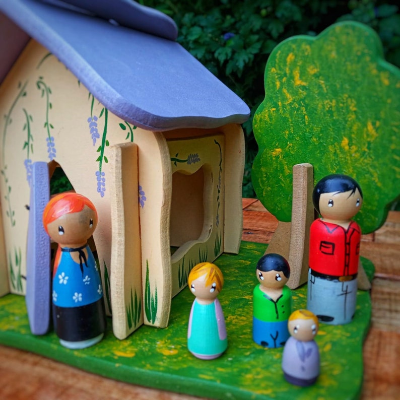 Built-in Fun for Peg Dolls With Our Wooden Family House! Imagine, Build ...