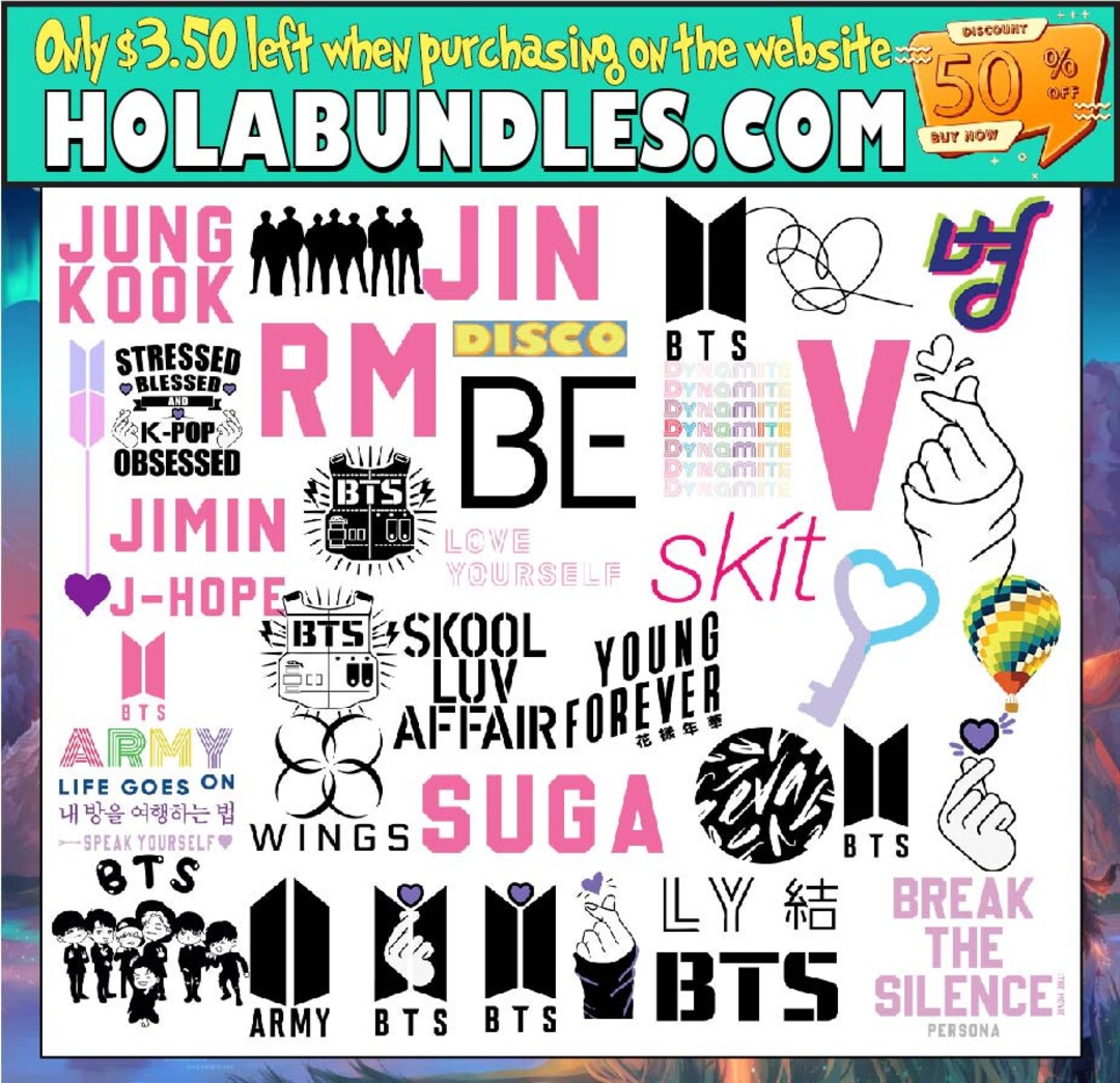 BTS Svg Bundle BTS Svg Bundle Bts Svg Kpop Svg Files for - Etsy