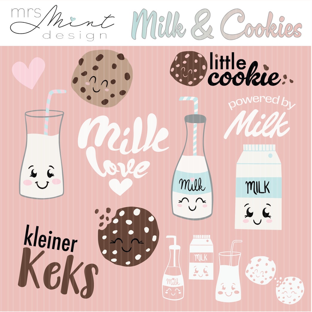 Plotter File Milk & Cookies Milk Cookies Svg Dxf Cutting File ...