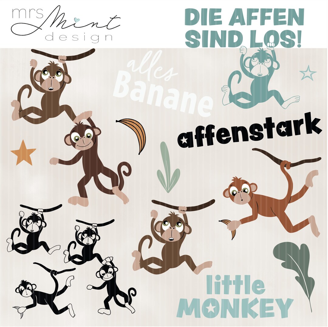 Plotter File the Monkeys Are on the Loose Monkey Everything Banana Svg ...