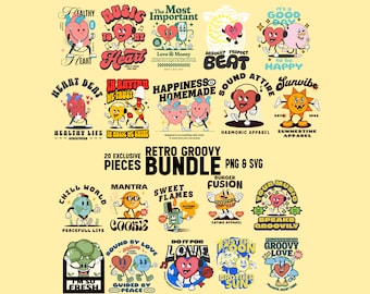Retro Characters Bundle Vol.1 SVG PNG, Svg Cut Files for Cricut ...