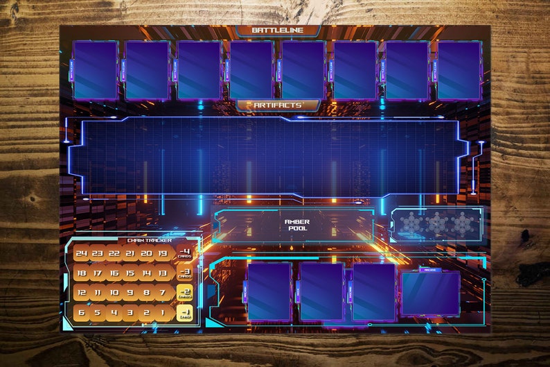 Keyforge Table Top Card Game With Chain Tracker, Amber Pool and Custom ...