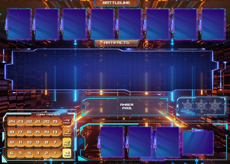 Keyforge Table Top Card Game With Chain Tracker, Amber Pool and Custom ...