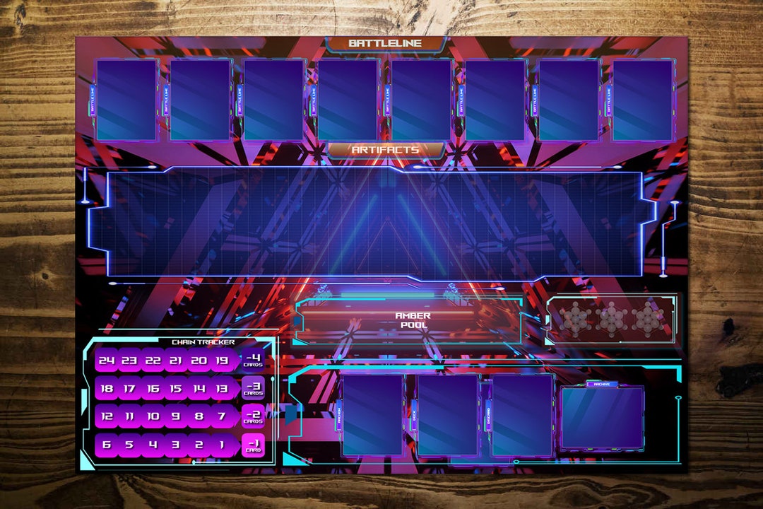 Keyforge Table Top Card Game With Chain Tracker, Amber Pool and Custom ...