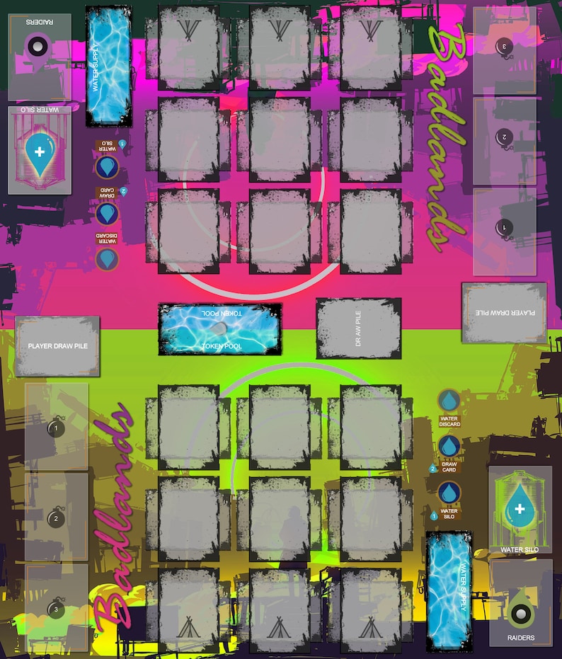 Radlands Compatible Card Game-two Player-printable Game Play Mat Approx ...