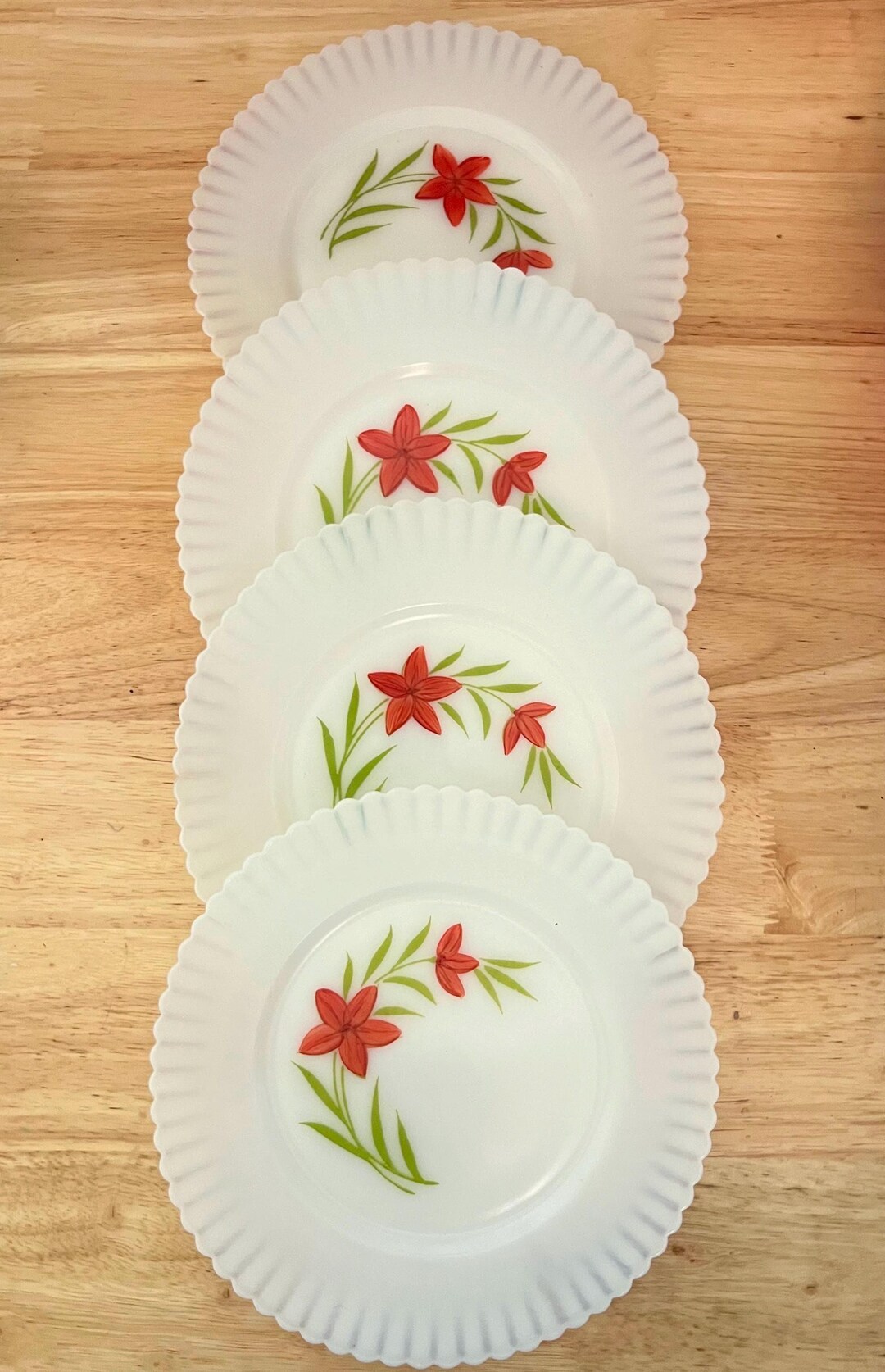 Vintage 1940s Petalware Plates Set of 4 Corning Macbeth Evans - Etsy