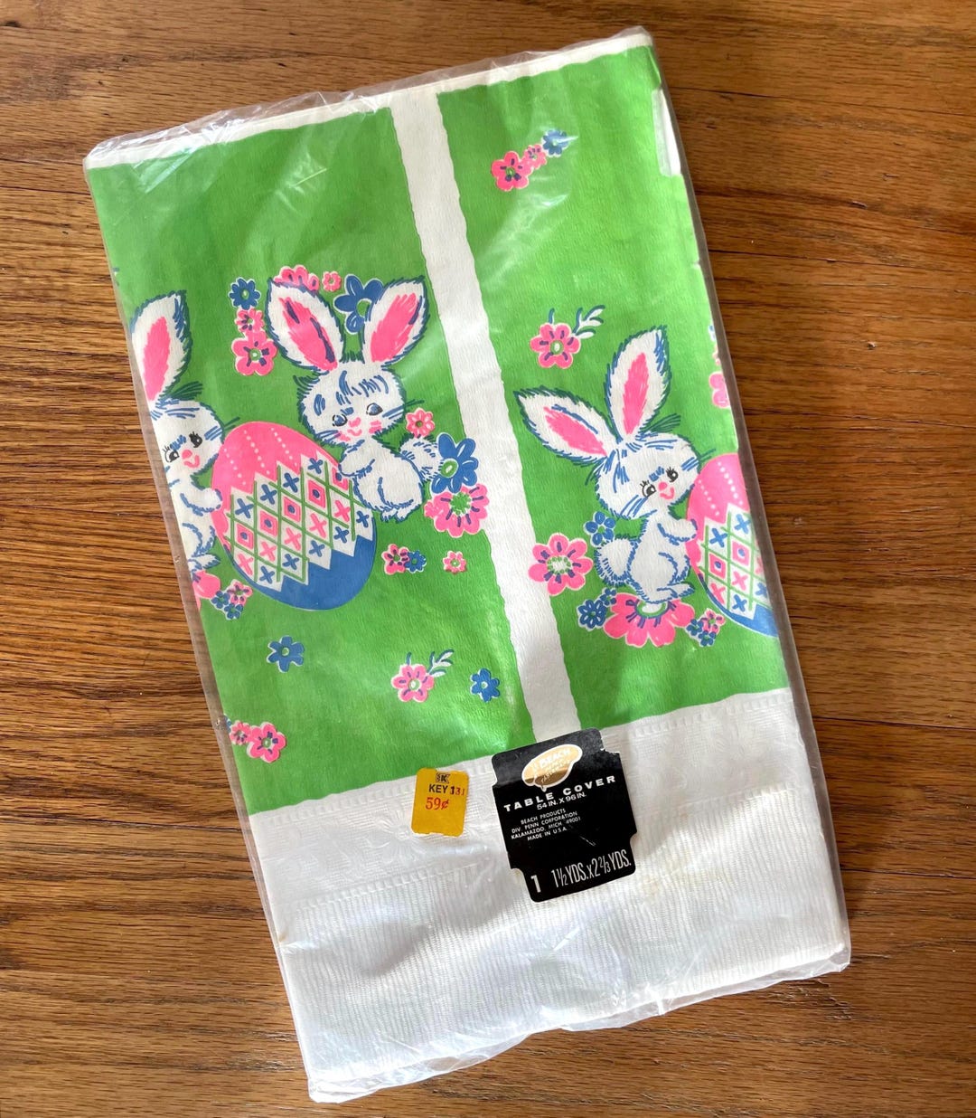 Vintage Easter Bunny Table Cover Beach Paper Tableware - Etsy