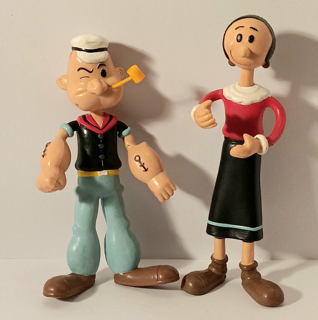 Vintage Popeye the Sailor Man and Olive Oil | 6 Inch Bendable Figures ...