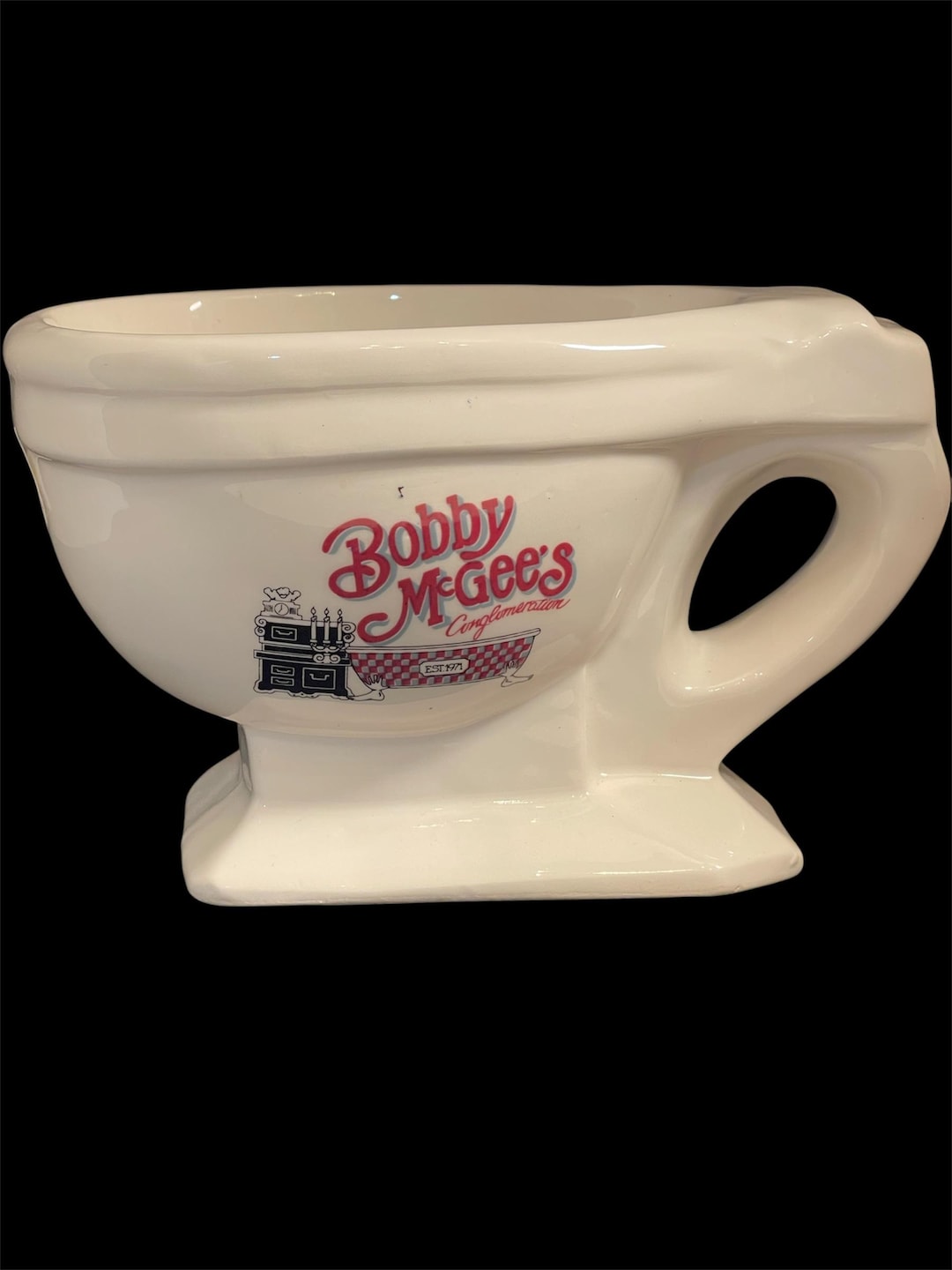 Vintage Bobby Mcgee's Conglomeration Toilet Bowl Coffee Mug. Retro ...