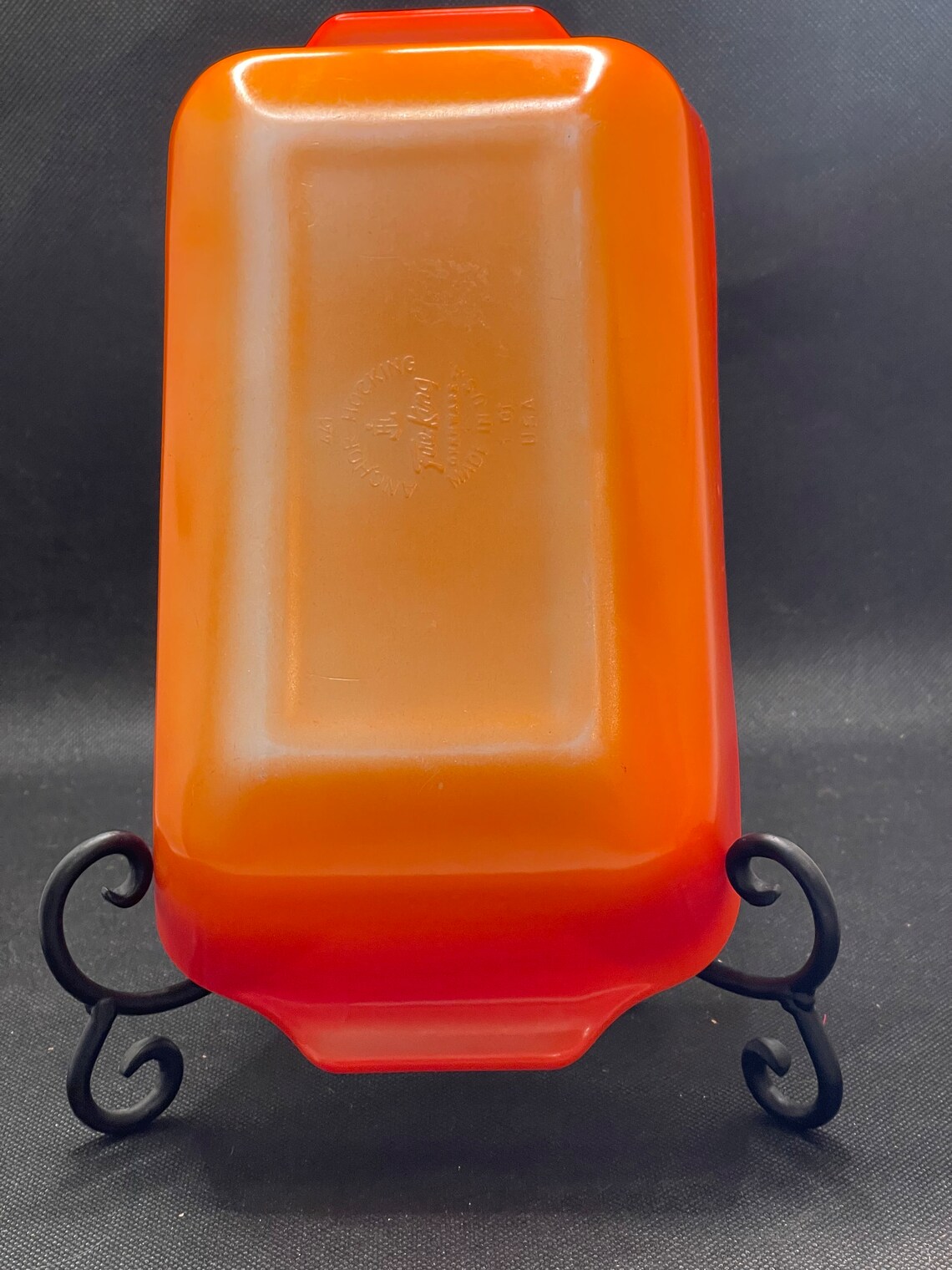 Flaming Orange Red Gradient Glass fire King Anchor Hocking 441 Loaf Pan ...