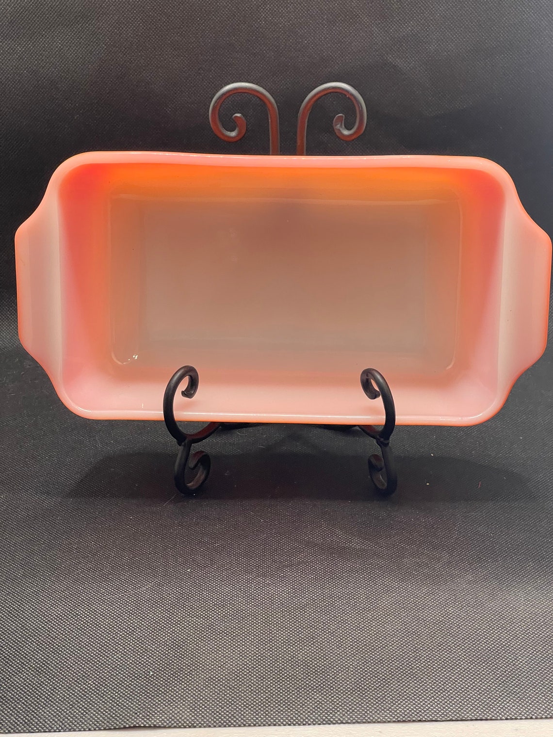 Flaming Orange Red Gradient Glass fire King Anchor Hocking 441 Loaf Pan ...
