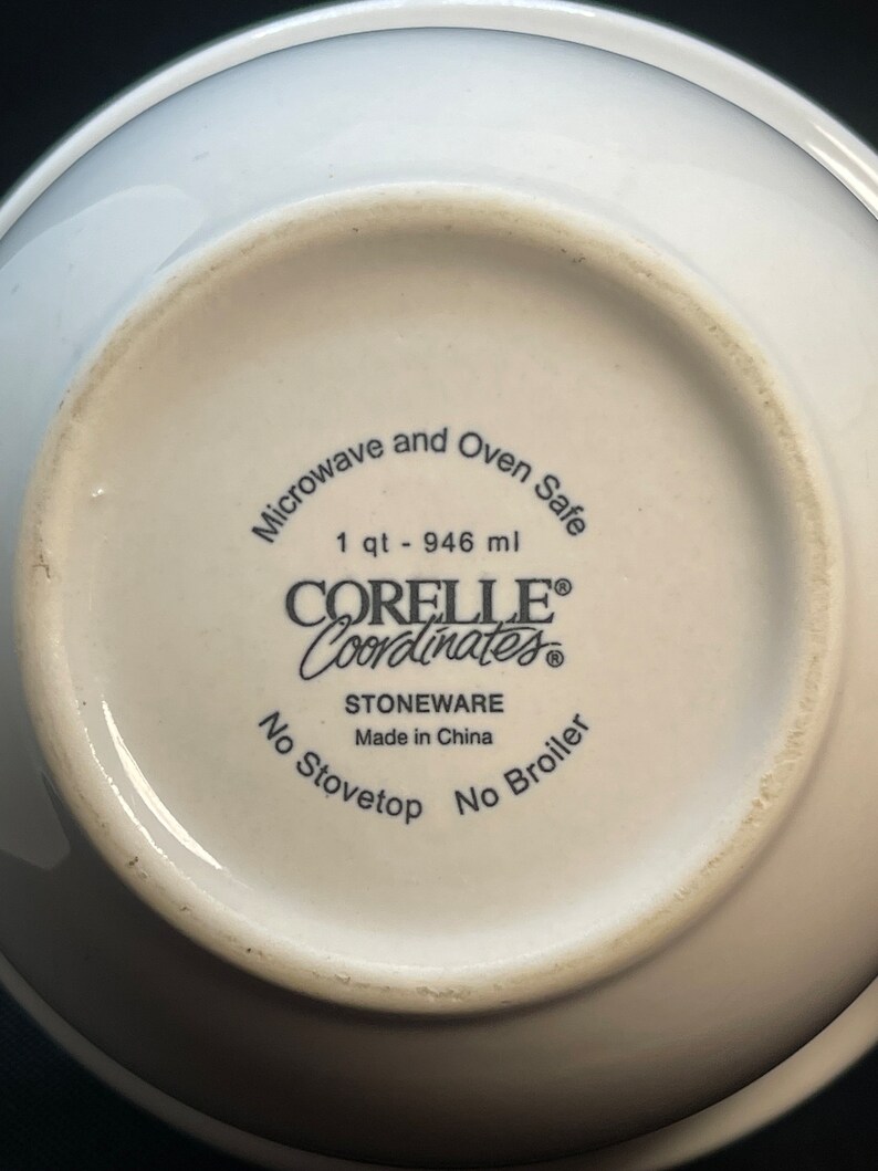 Vintage 1 Quart Corelle Cordinates Chutney Pattern Stoneware Mixing ...