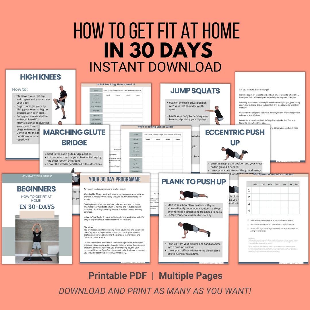 Beginners How to Get Fit at Home in 30 Days, Get Fit Guide, Beginners ...
