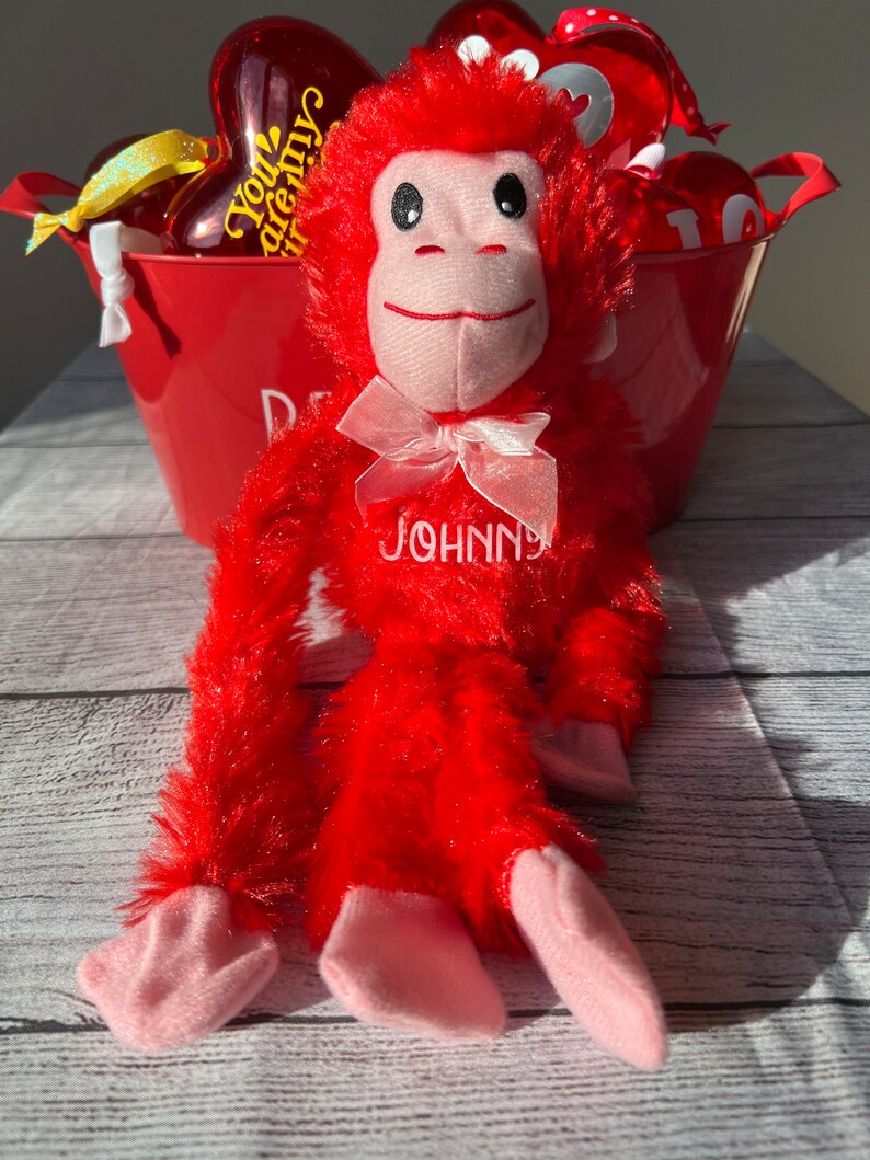 Personalized Monkeys Adorable Red, Light Pink, and Hot Pink Plushies - Etsy