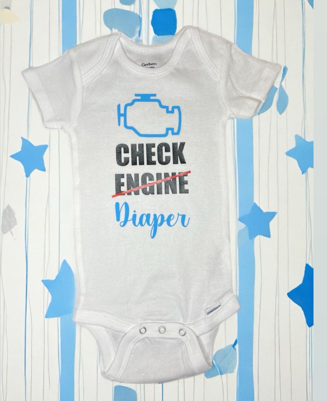 Check Engine Check Diaper Onesie Car Themed Onesie - Etsy