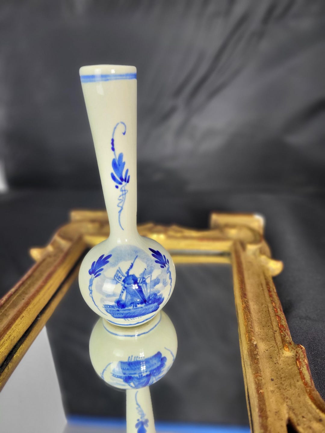 Vintage Delft Flower Vase - Hand Painted Dutch Porcelain - Etsy
