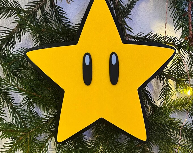Super Mario Star Tree Topper | Christmas Tree Topper | Christmas ...