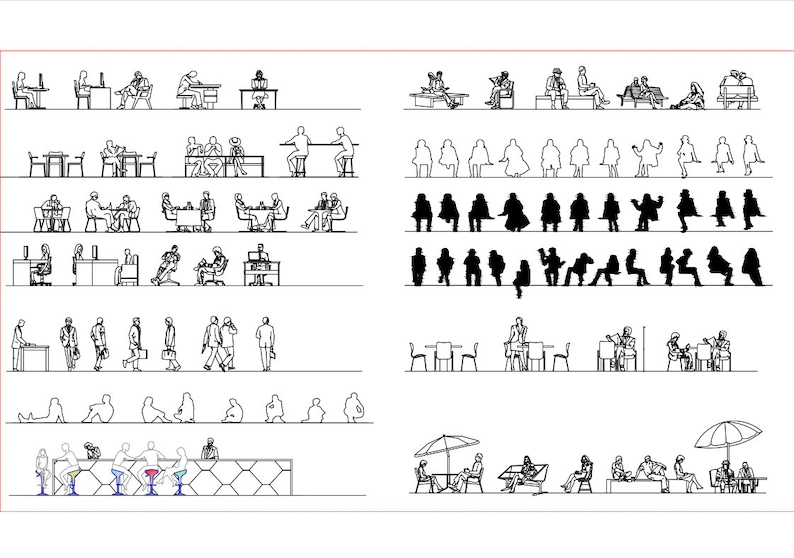 Autocad Human 2D DWG Templates for Interior Designers - Etsy Australia