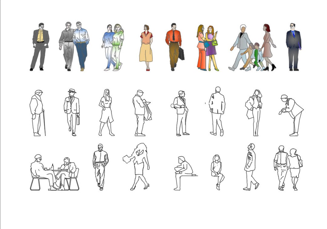 Autocad Human 2D DWG Templates for Interior Designers - Etsy Australia