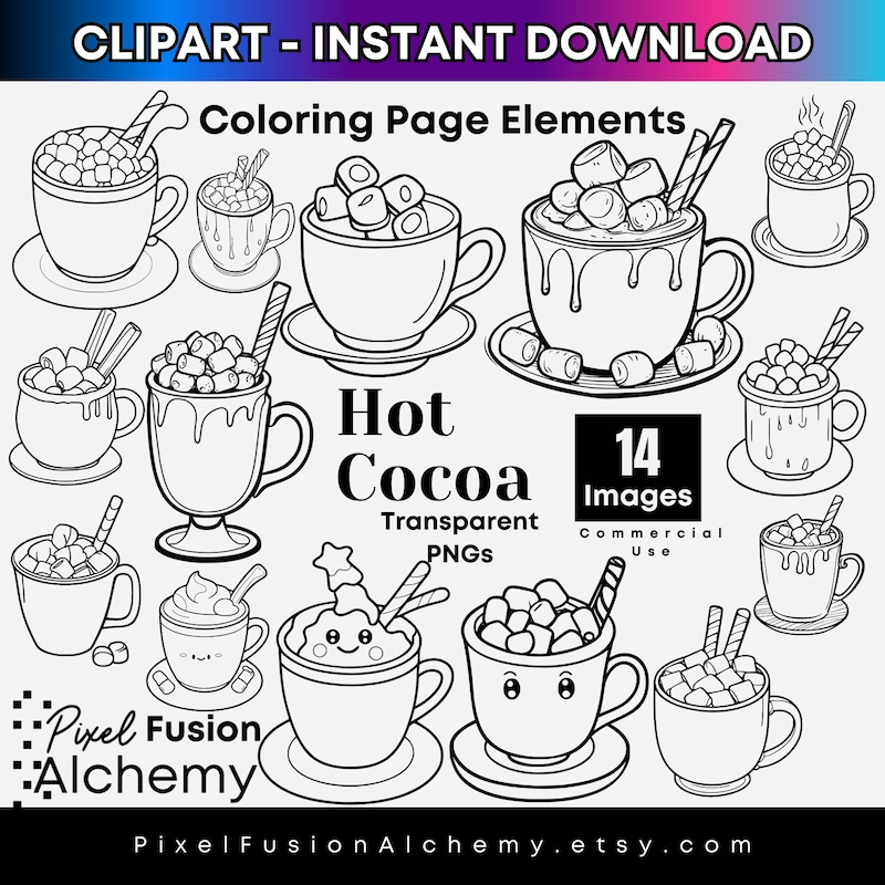 Hot Cocoa Clipart - Etsy