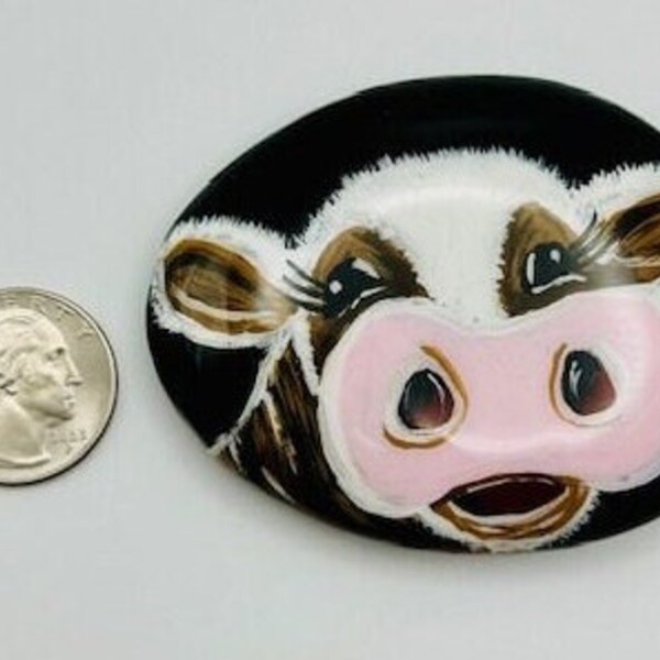 Painted Cow on Rock - Etsy