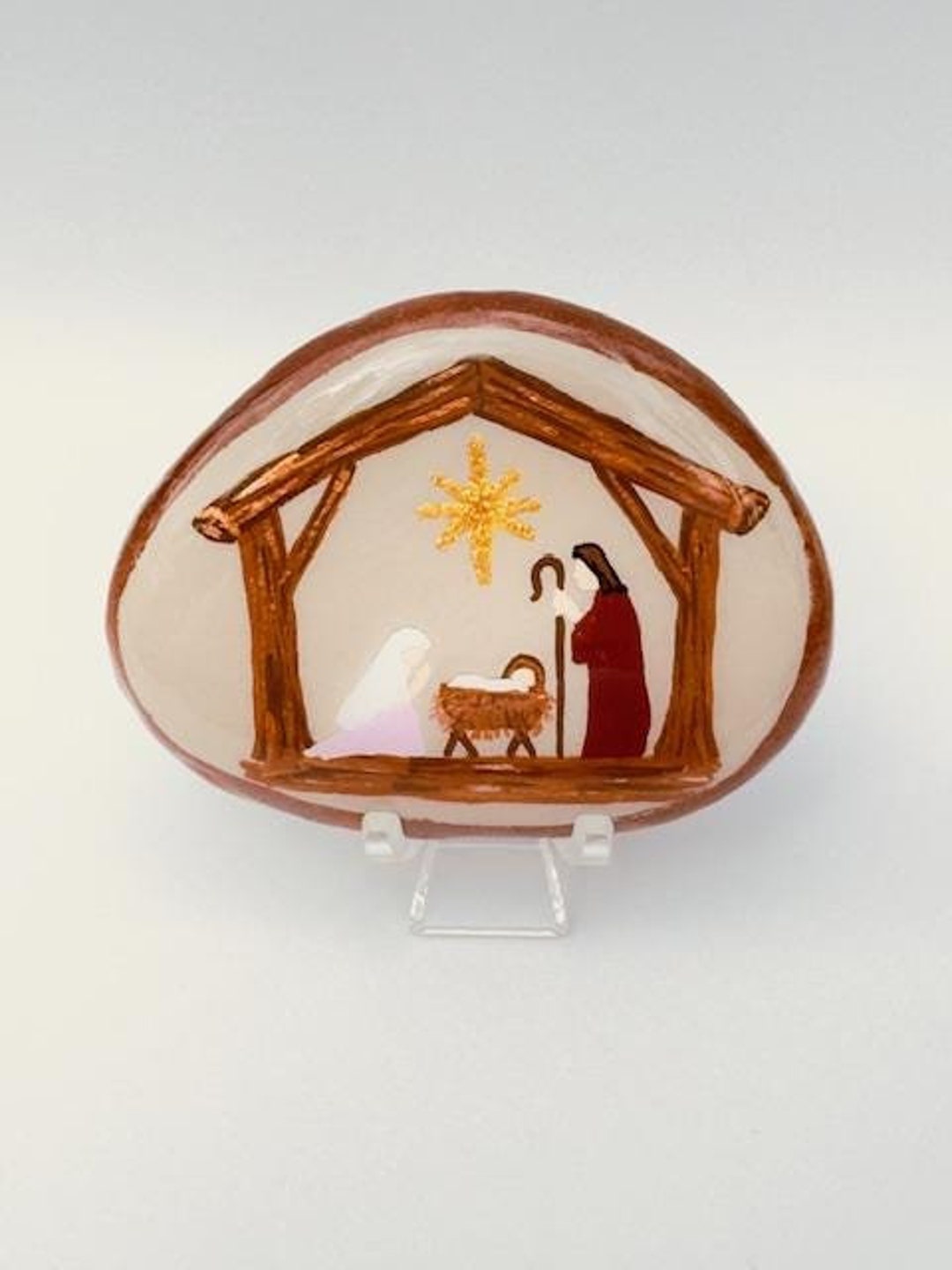 Nativity, Religious Painted Rock, Hand Painted Rock, Christmas Decor ...