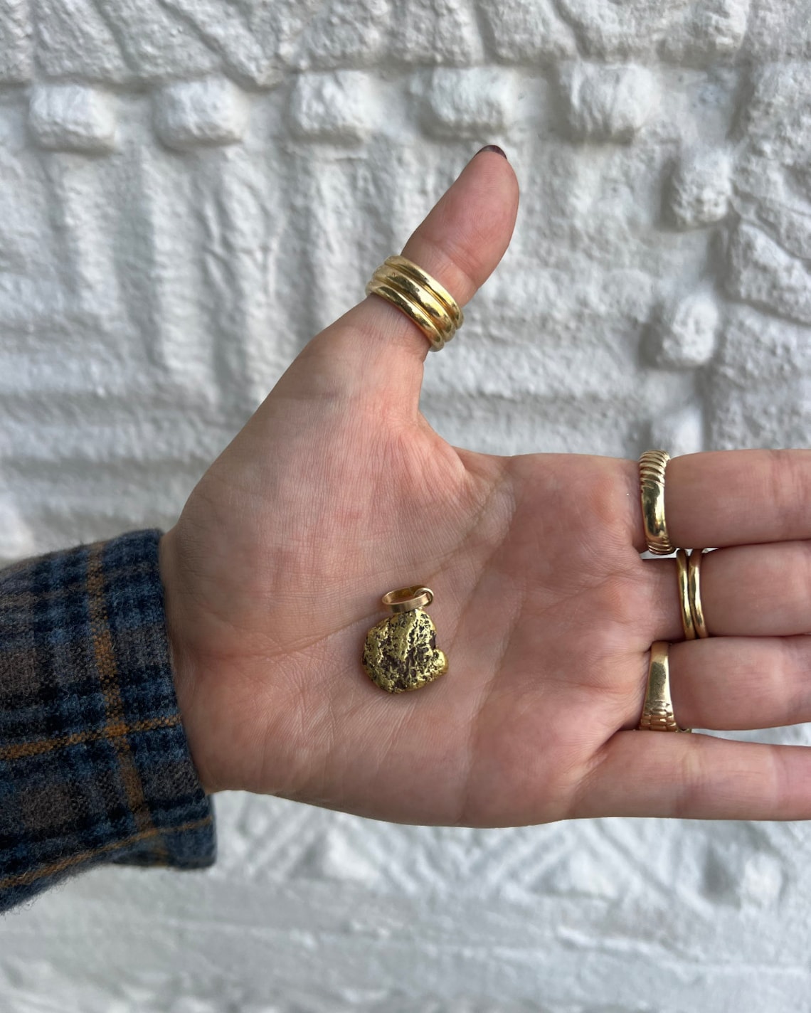 24K Gold Nugget Charm - Etsy