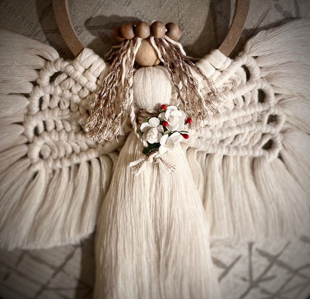 Large Macrame Angel | Wall Hanging | Gift for Mom | Handmade Gift ...
