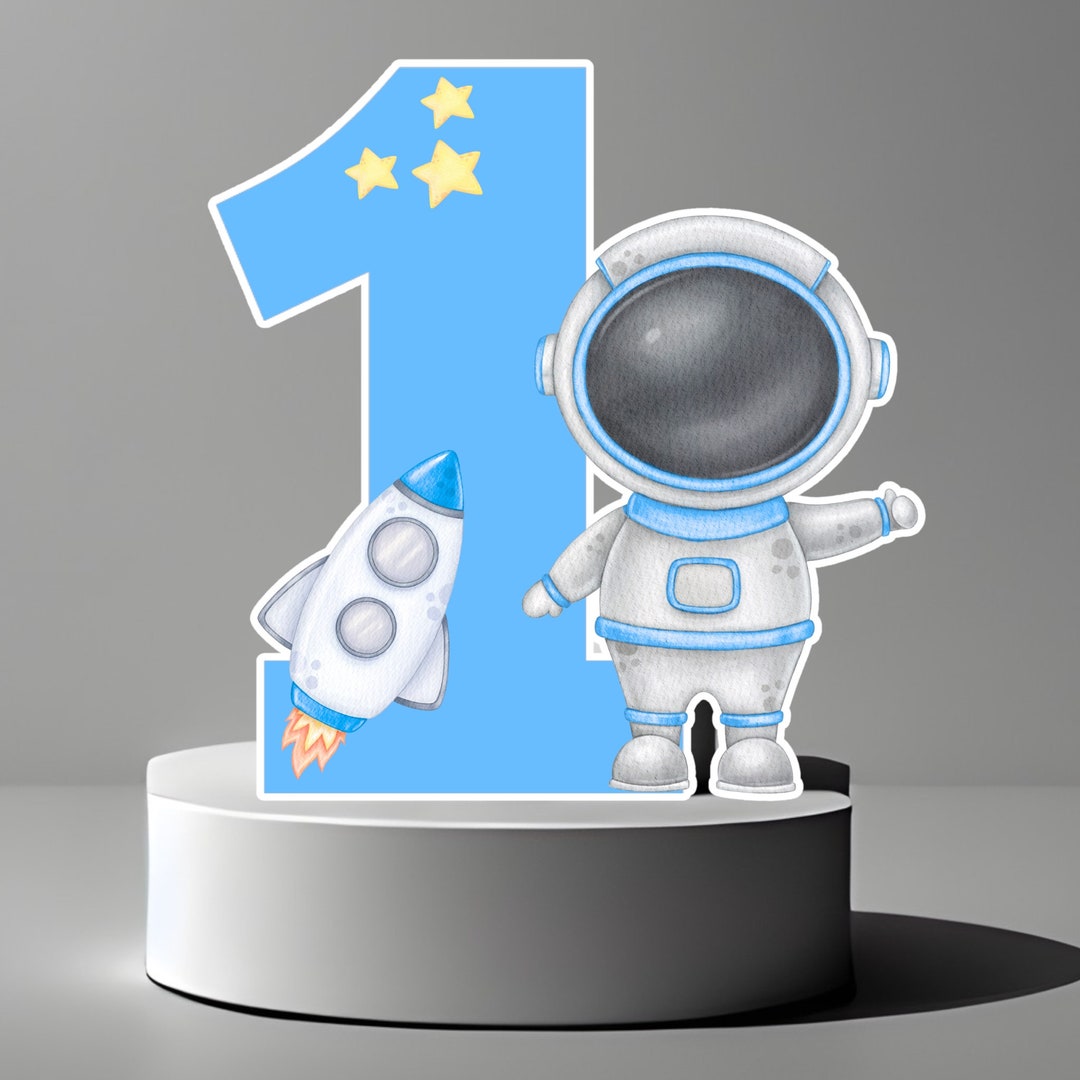 Number One Astronaut Cutout Prop, Centerpiece, Cake Toppers Can Be ...