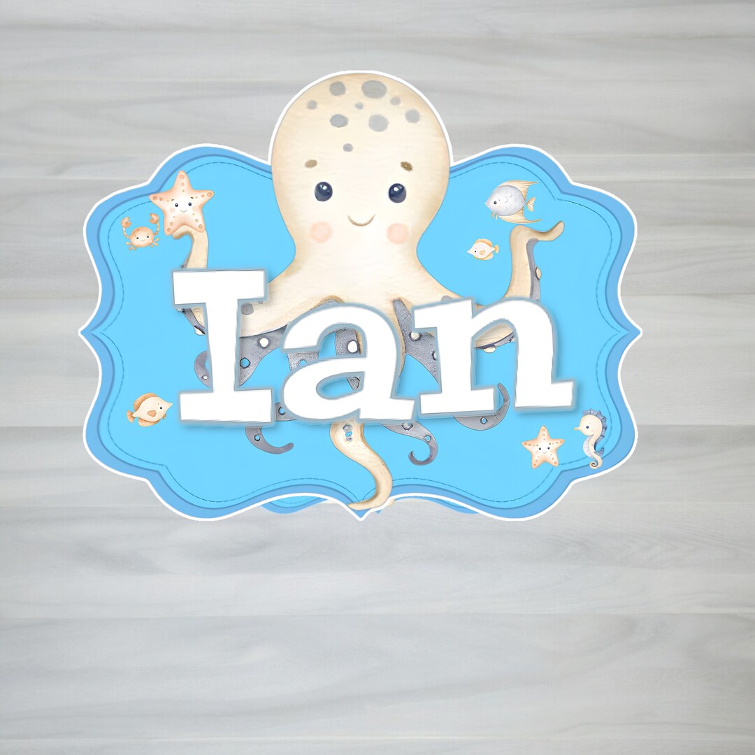 Octopus Personalized Party Prop Backdrop Birthday Party Cutouts Baby ...