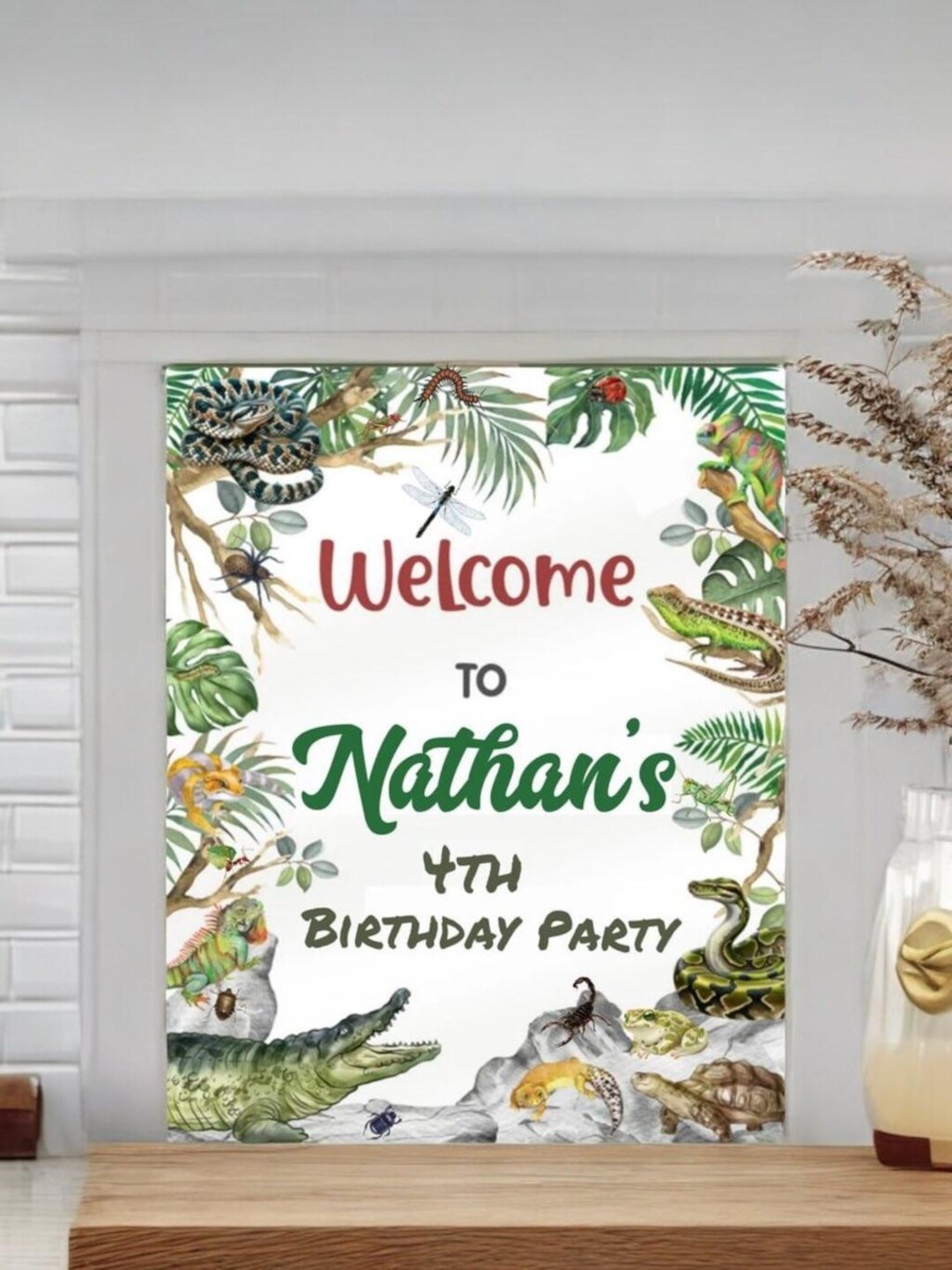 Welcome Sign Insect Birthday Theme, Animal Welcome Sign, Backdrop ...