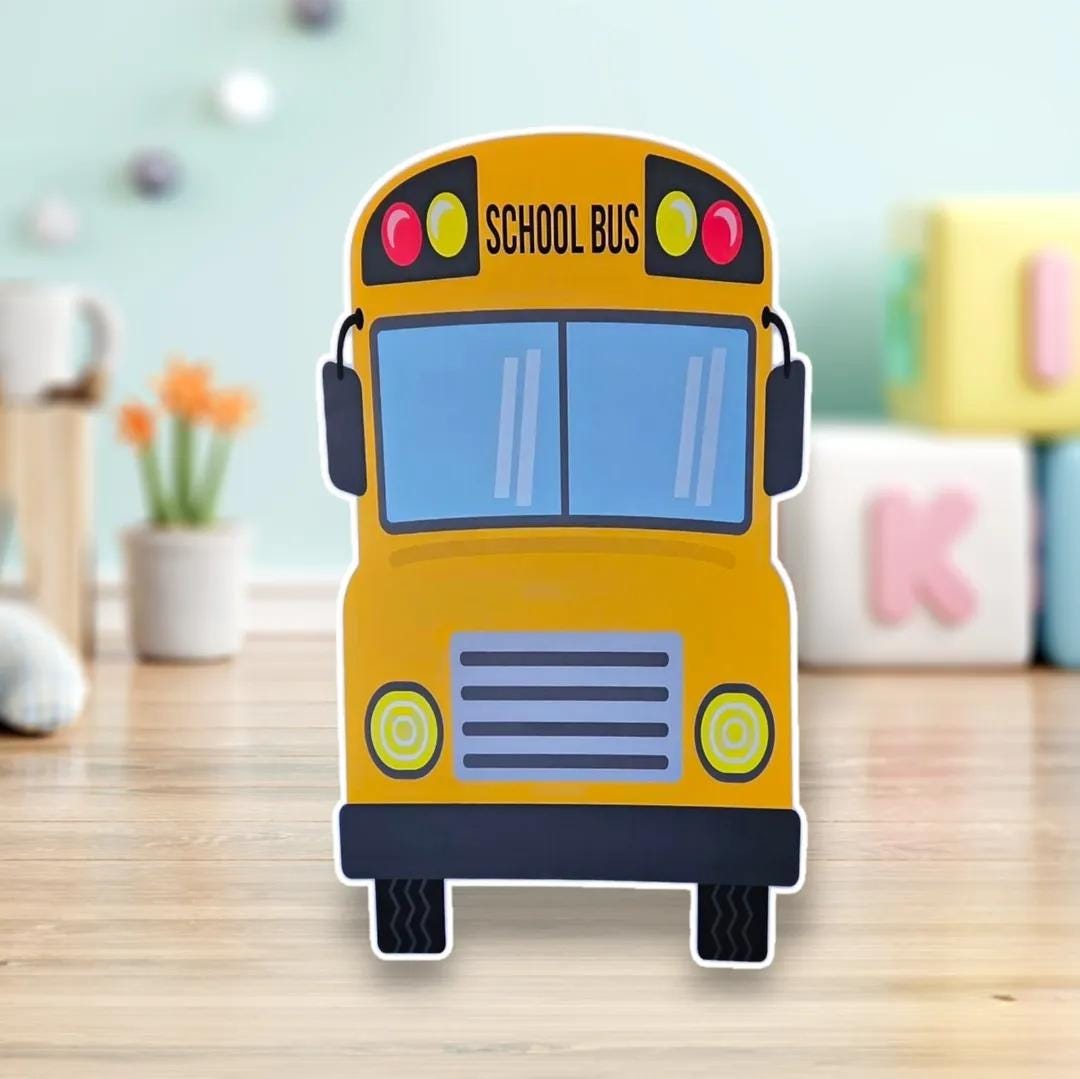 School Bus Party Prop, Cutout, Centerpiece, Backdrop, Classroom ...