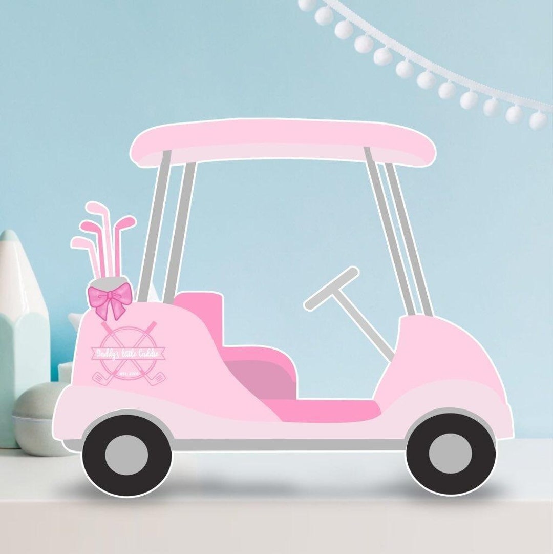 Golf Cart Pink Party Prop Sign Cutout Centerpiece Backdrop Baby Shower ...
