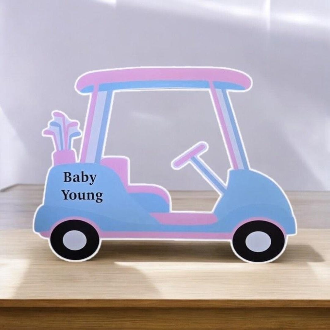 Golf Cart Pink and Blue Gender Reveal Boy or Girl Party Baby Shower ...