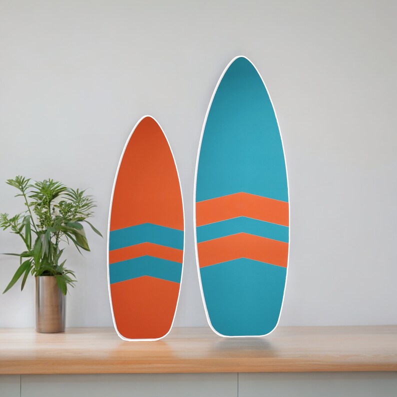 Set of 2 4 Ft and 3 Ft Surf Board Party Prop Standee Sign Centerpieces ...