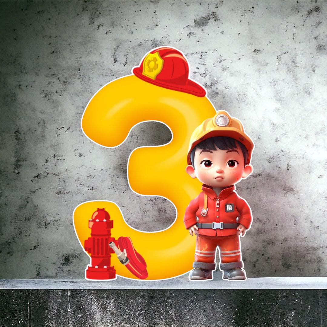 Firefighters Personalize Age, Party Prop, Centerpiece, Stand up ...