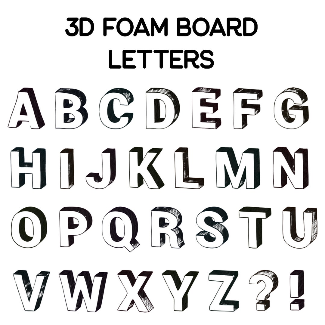 Custom 3D Foam Letters, Personalized Name, 3-16 Foam Board Letters." - Etsy