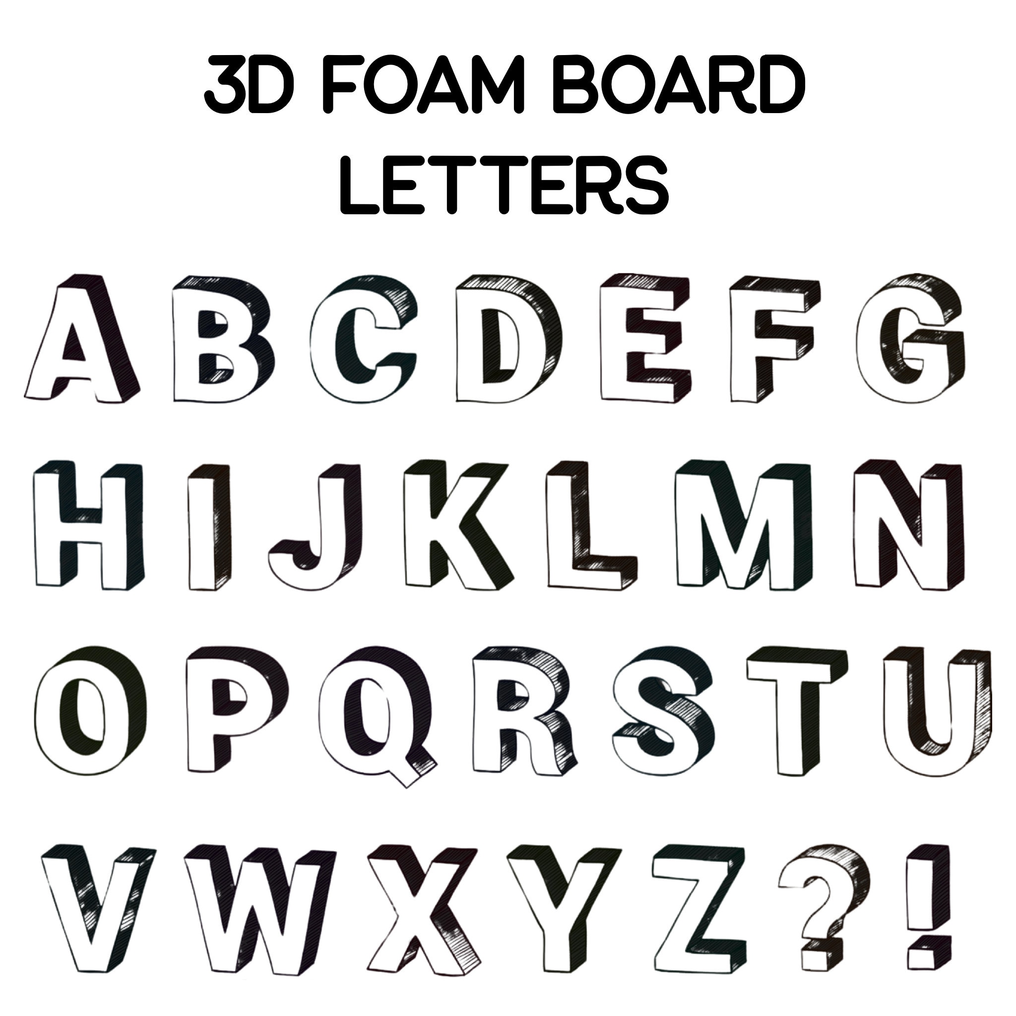 Custom 3D Foam Letters, Personalized Name, 3-16 Foam Board Letters. - Etsy