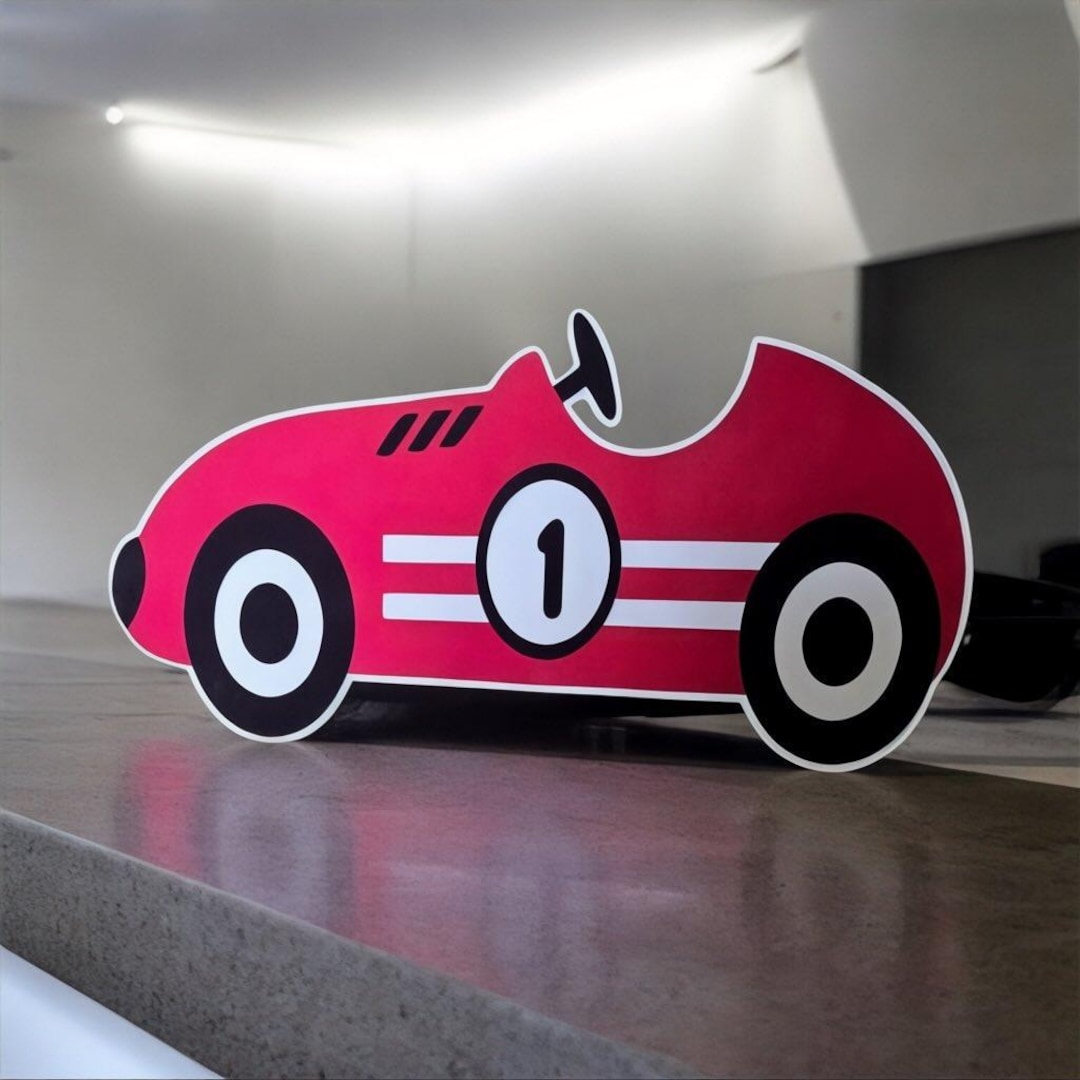 Red Race Car Personalized Age Party Prop Centerpiece Cutouts Backdrop ...
