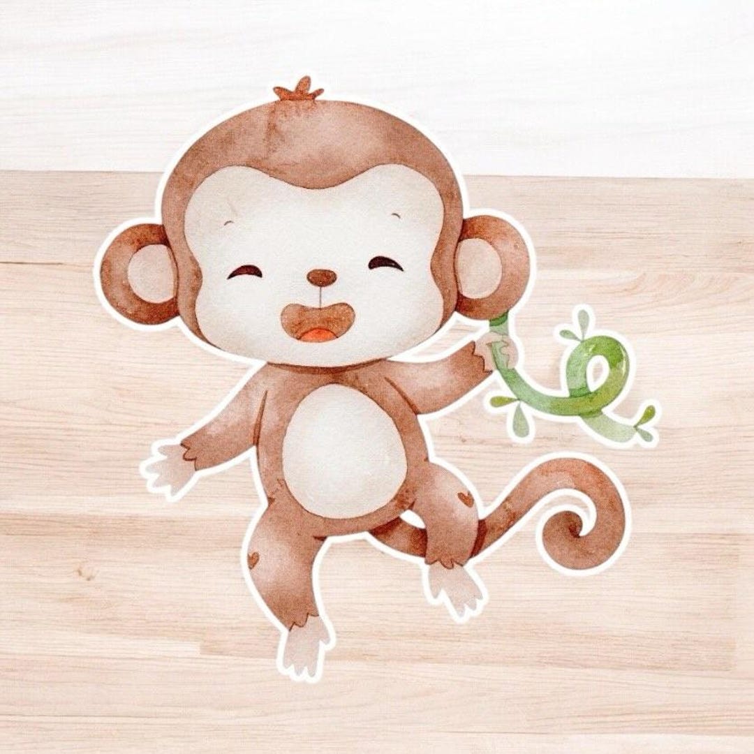 Baby Monkey Cutout Baby Shower Gender Reveal 1st Birtday Decor Birthday Party Prop Centerpiece ...